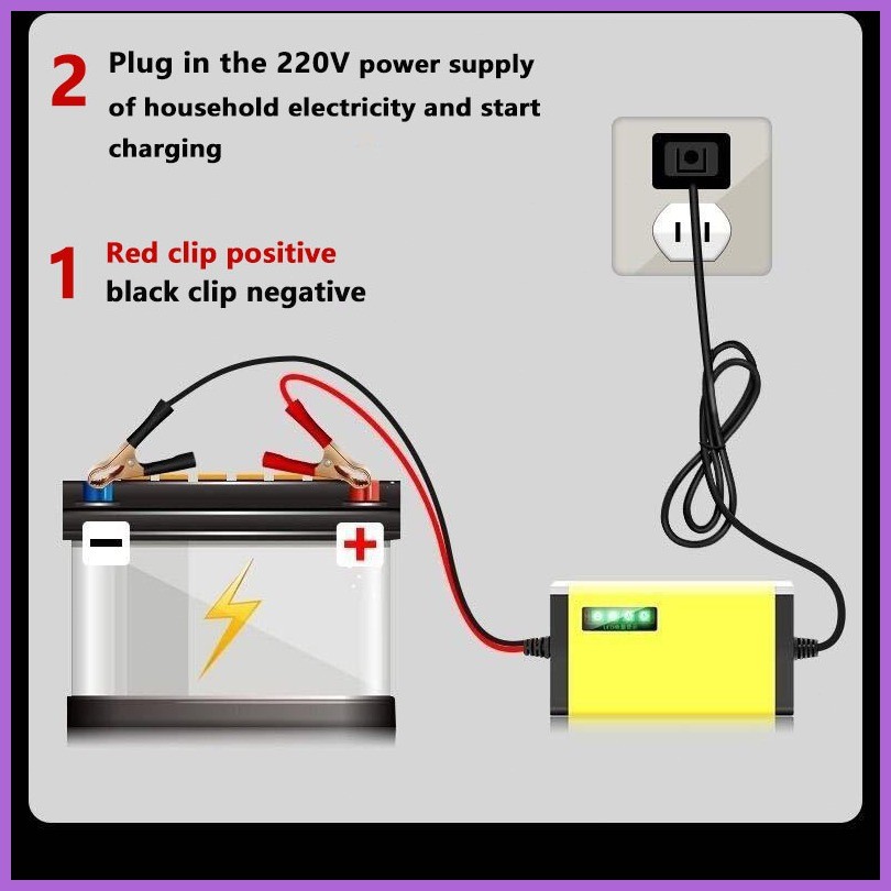 ♠ ☼ ♀ 【24H Ship】 Smart Car Battery Charger 12v 3A Motorcycle Heavy Duty ...