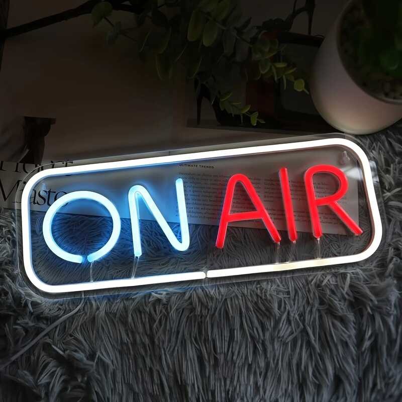 Sign,Studio Neon Light Sign Wall Decoration Live On Air Recording ...