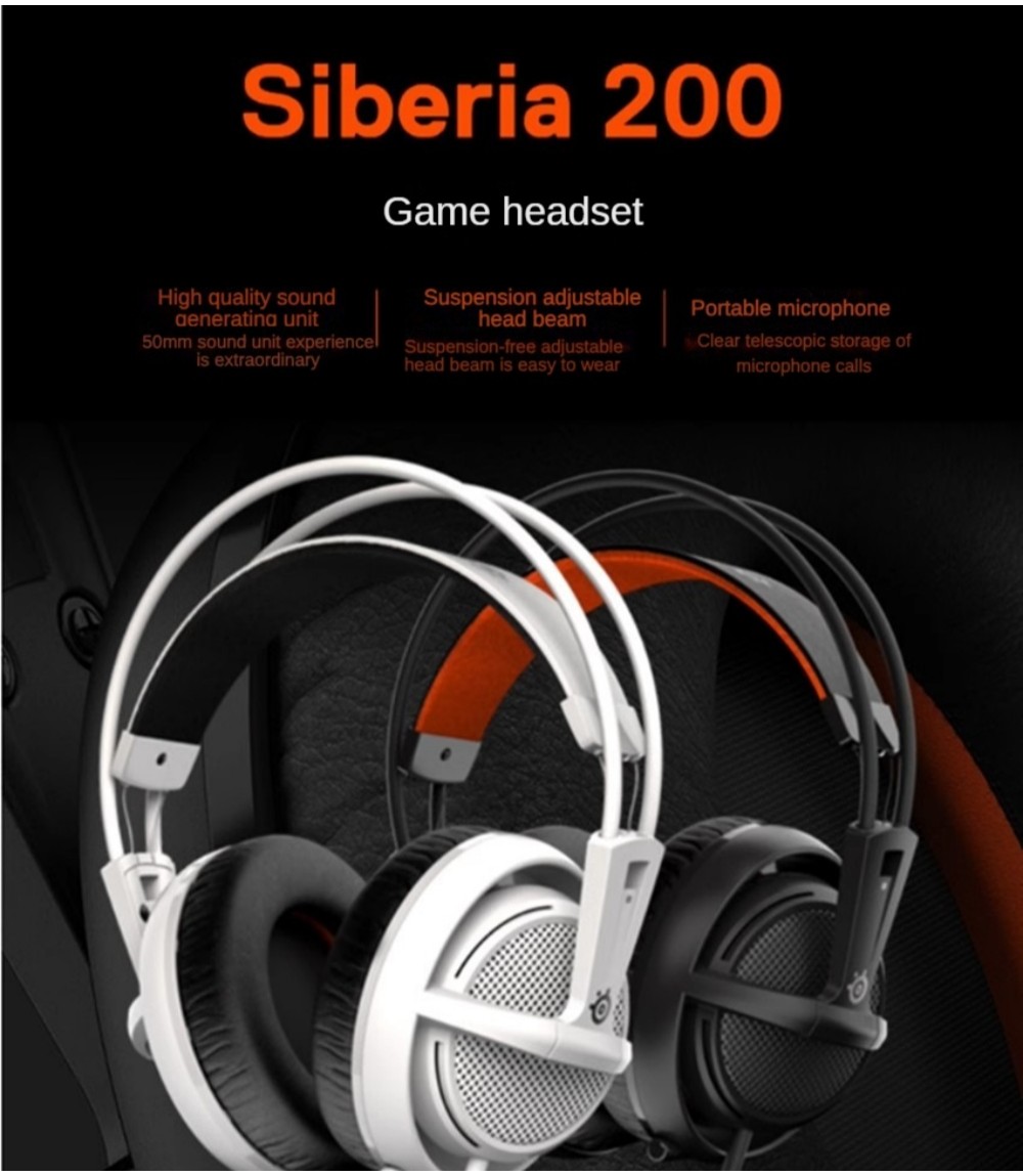 SteelSeries Siberia 200 Gaming Headset 3.5mm Lightweight Headphones ...