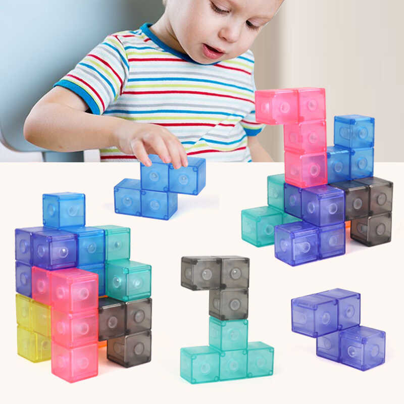 3D 1Set Children Magnetic Cube Stress Relief Twist Tetris Building ...