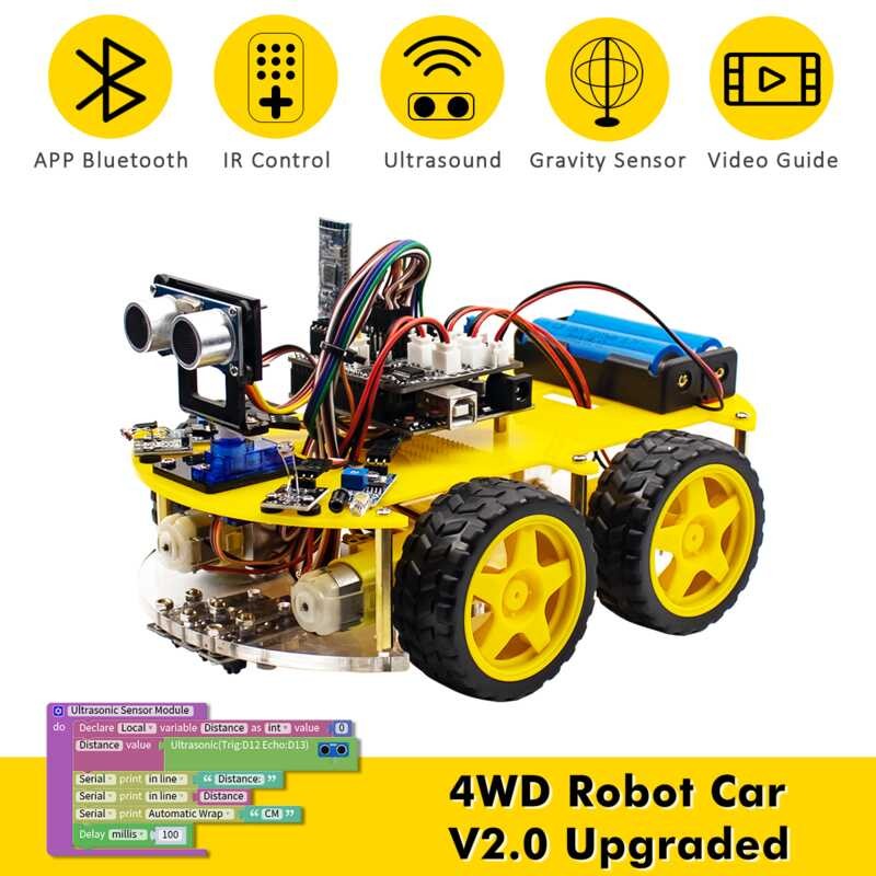 4WD LAFVIN Smart Kit Upgraded V2.0 for Arduino Starter Set STEM ...