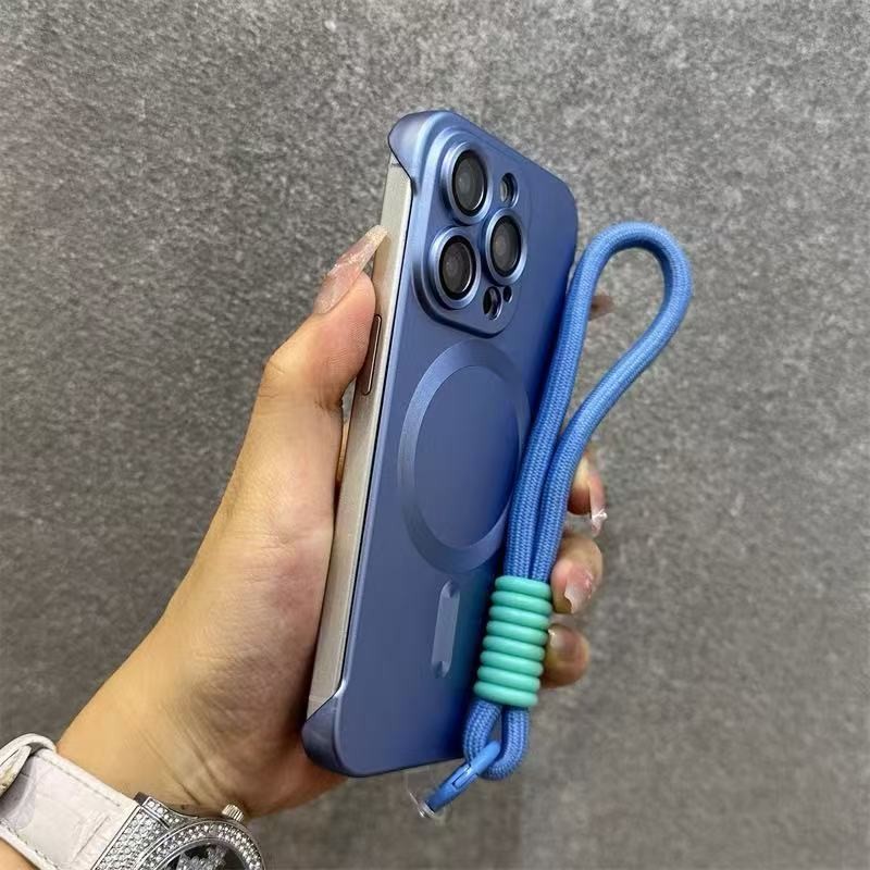 Luxury Frosted Metal Magnetic Bezel-less with Bracelet Phone Case for ...