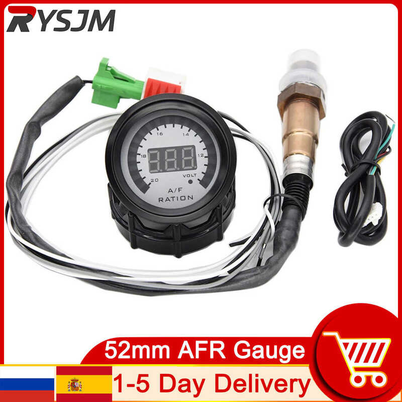 6E 52Mm Digital Air Fuel Ratio With Narrowband O2 Oxygen Sensor Gauge ...