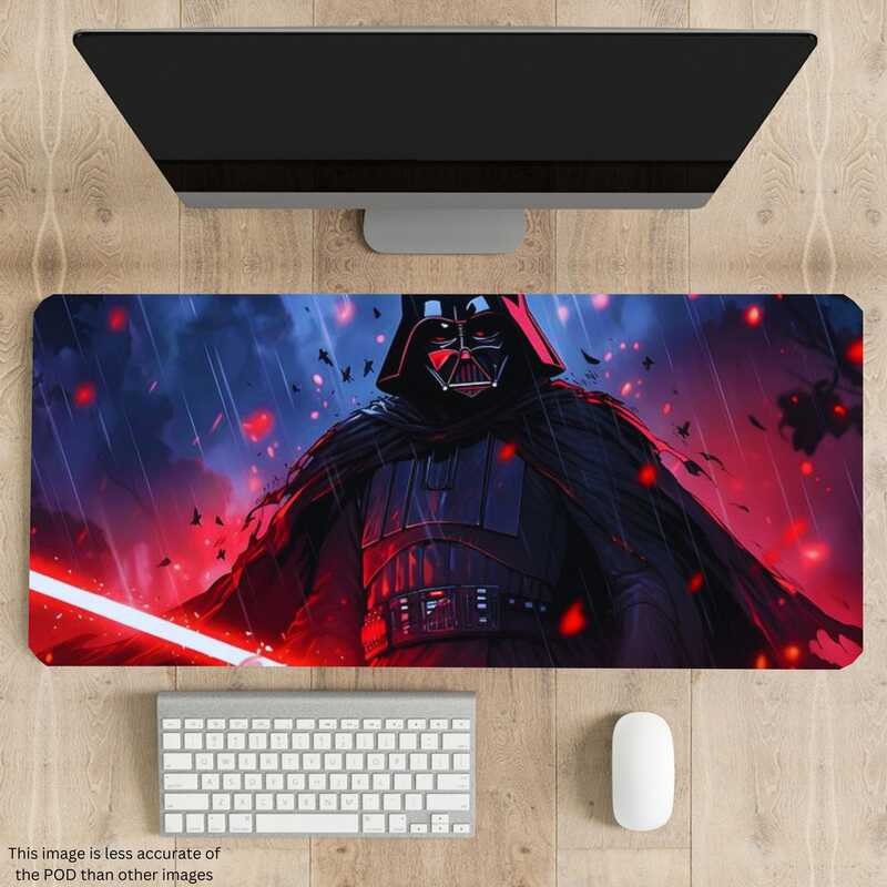 Darth Vader Gaming Desk Mats, Red Light Saber Design, Non-Slip Base ...
