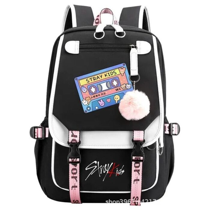 New Stray Children's Girl Boy USB Anime Youth Canvas Laptop Backpack ...