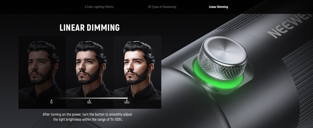 NEEWER FL10 BASICS Photography Flashlight with 4 Colors/20 Gobo Filters ...