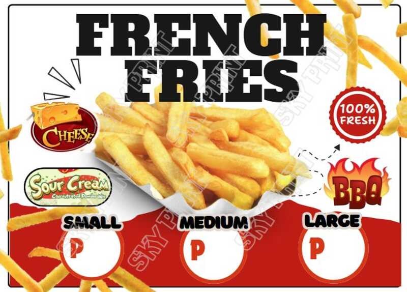 French Fries Snack Food Store Sign - Laminated Signage | Shopee Philippines