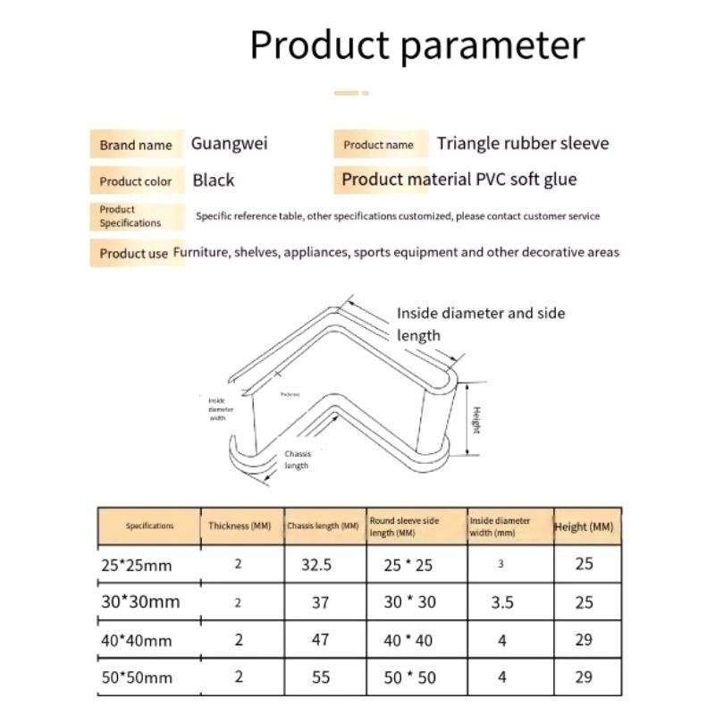 4pcs Rubber Footing Angle Bar Rubber Footing L-Shaped Rubber Footing ...