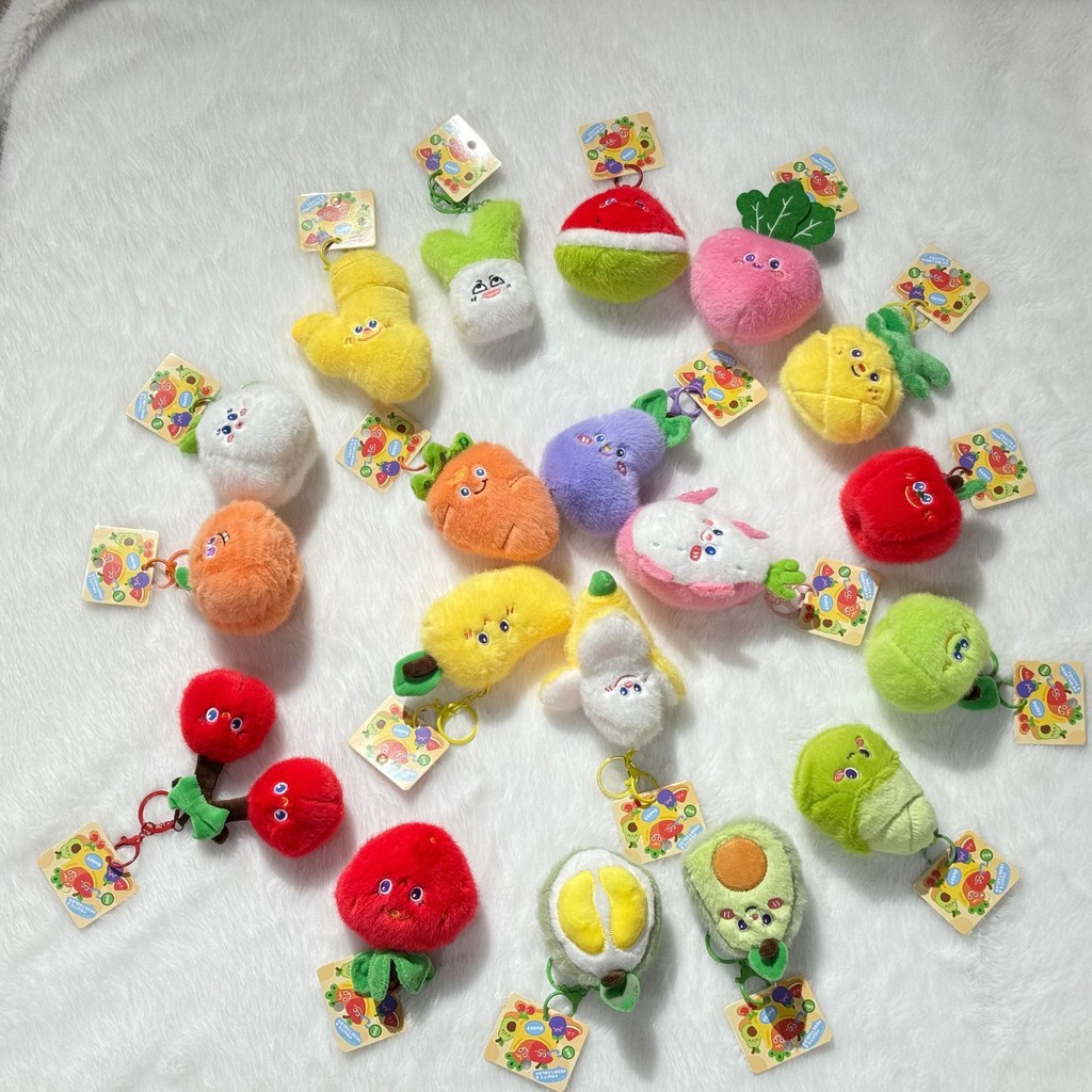 Cute Plush Fruit Keychain - Mango, Watermelon, Mini Banana, Vegetable ...