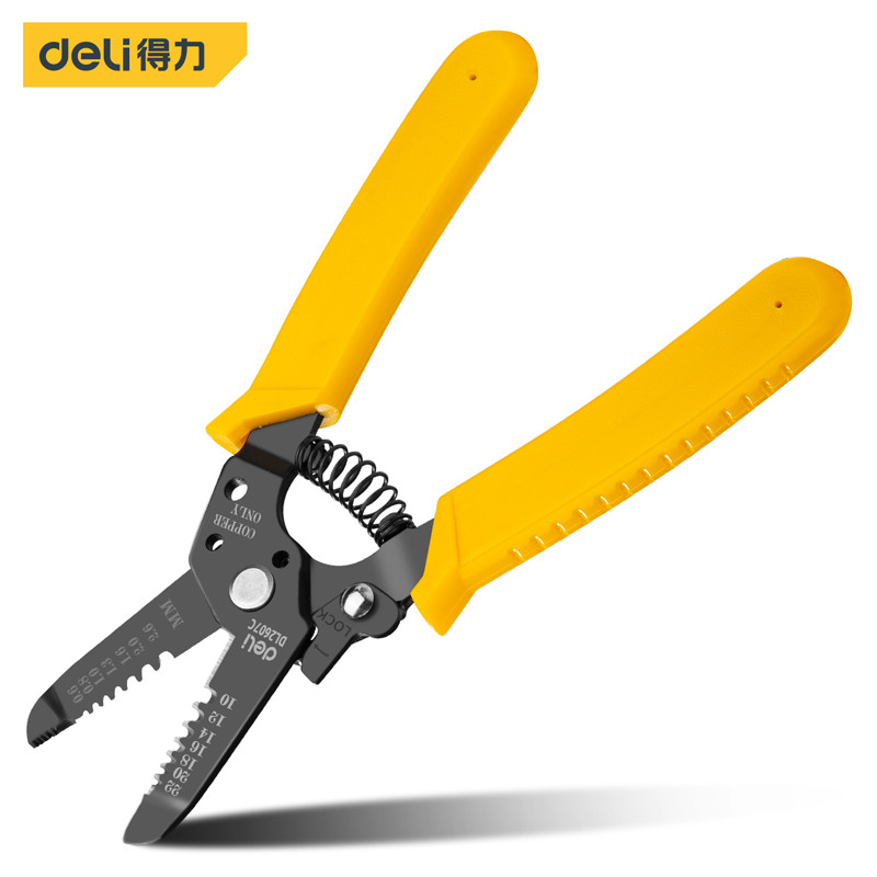 Deli Tools Quick Wire Stripper Pliers 0.6-2.6mm Wire Stripper Cutter ...