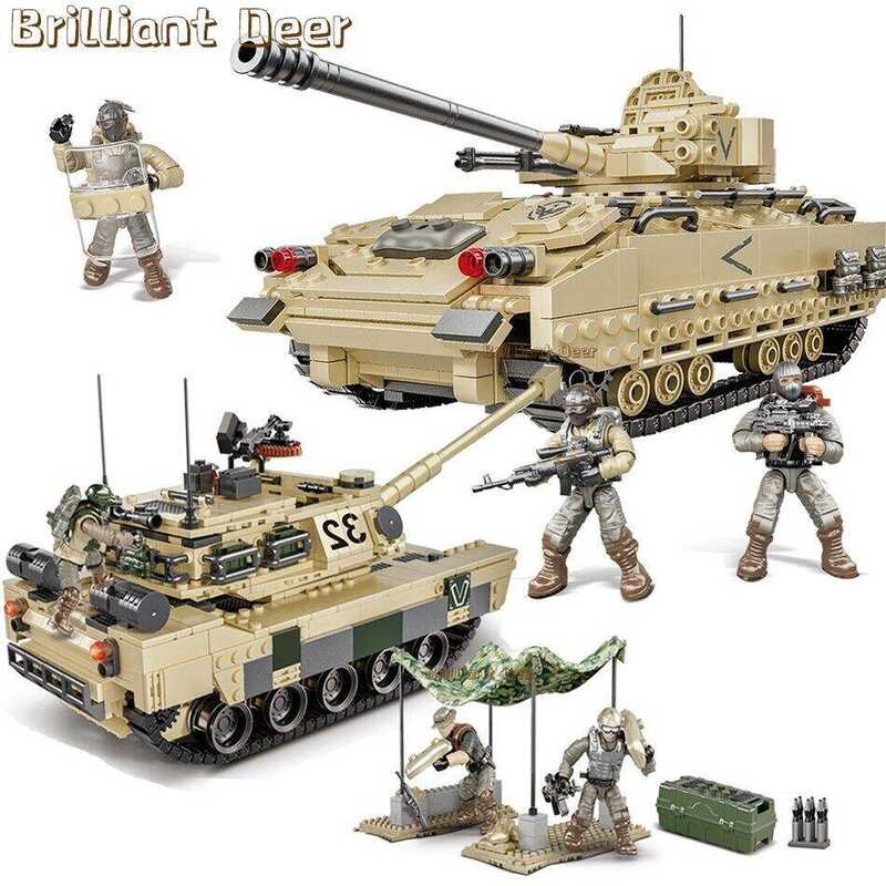 Bradley M4 M2 Sherman M1a2 Abrams US Tank Building Blocks Bricks Model ...