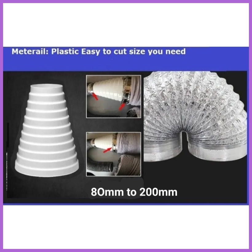 ☸ Pipe reducer air vent duct hose variable size flexible duct hose ...