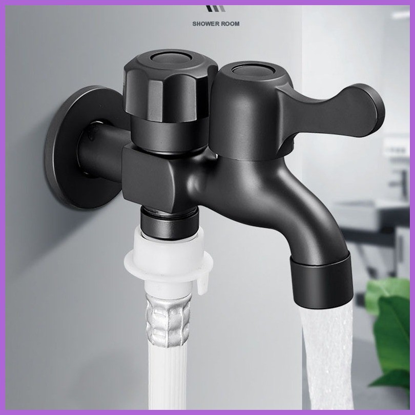 SUS304 Stainless Steel Two Way Faucet Valve 1 in 2 out Head Dual ...