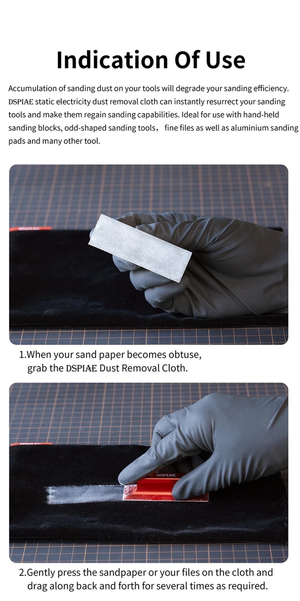 Dspiae DC-25 Electrostatic Dust Removal Cloth for Sanding Grinding ...