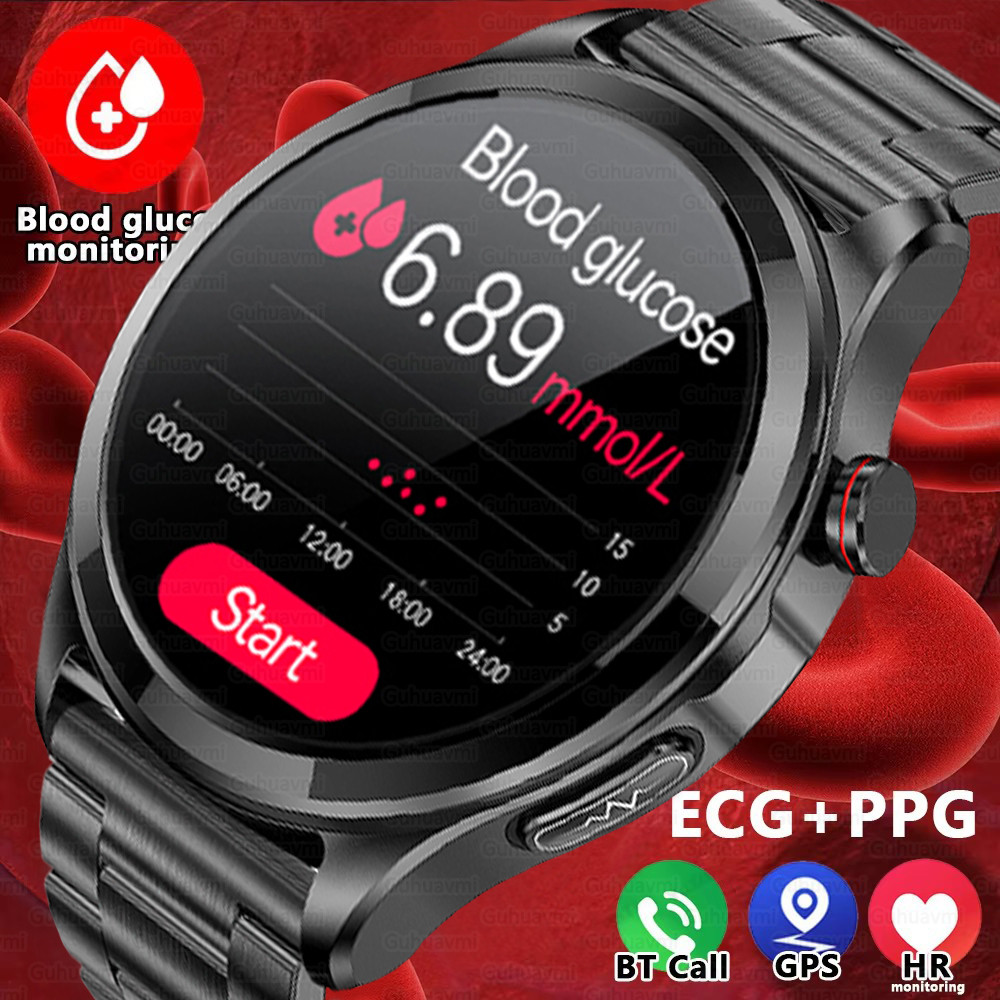 2025 3 E9 New Non-Invasive Glucose Smartwatch Men ECGPPG Heart Rate Blood Pressure Bluetooth ...