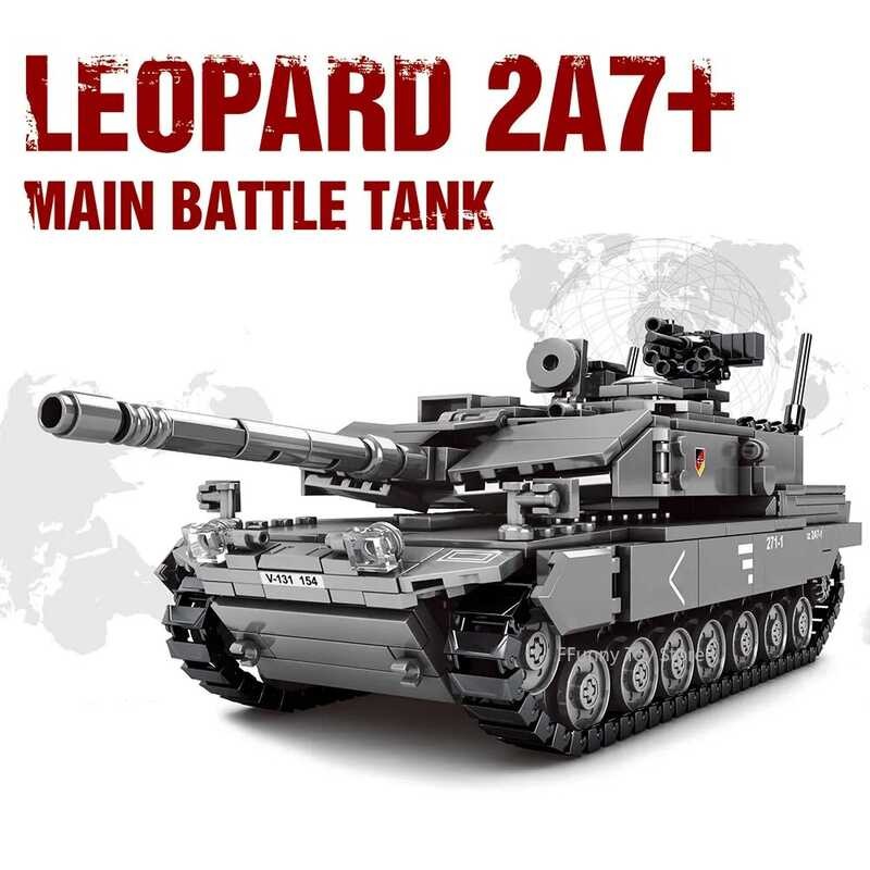 WW2 Sluban Army Tank Military MBT 2In1 M1A2 Abrams Tiger Cannon Truck ...