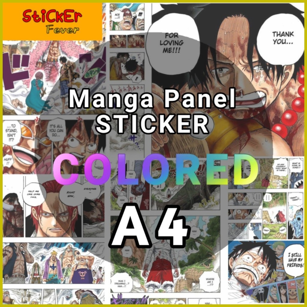 Sticker Fever Anime Manga Panels A4 size Wall Decor Sticker ( Colored ...