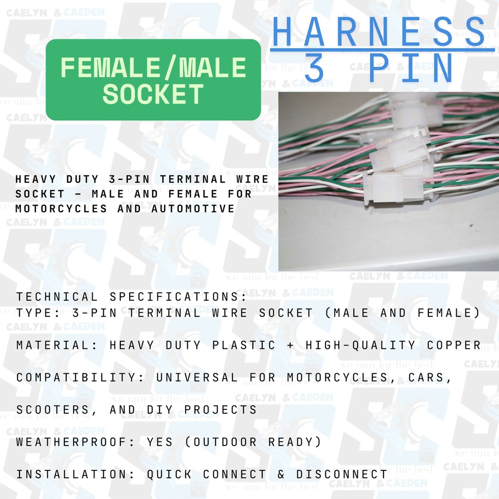 Motorcycle Automotive Wiring Harness Connector Male Female | Shopee ...
