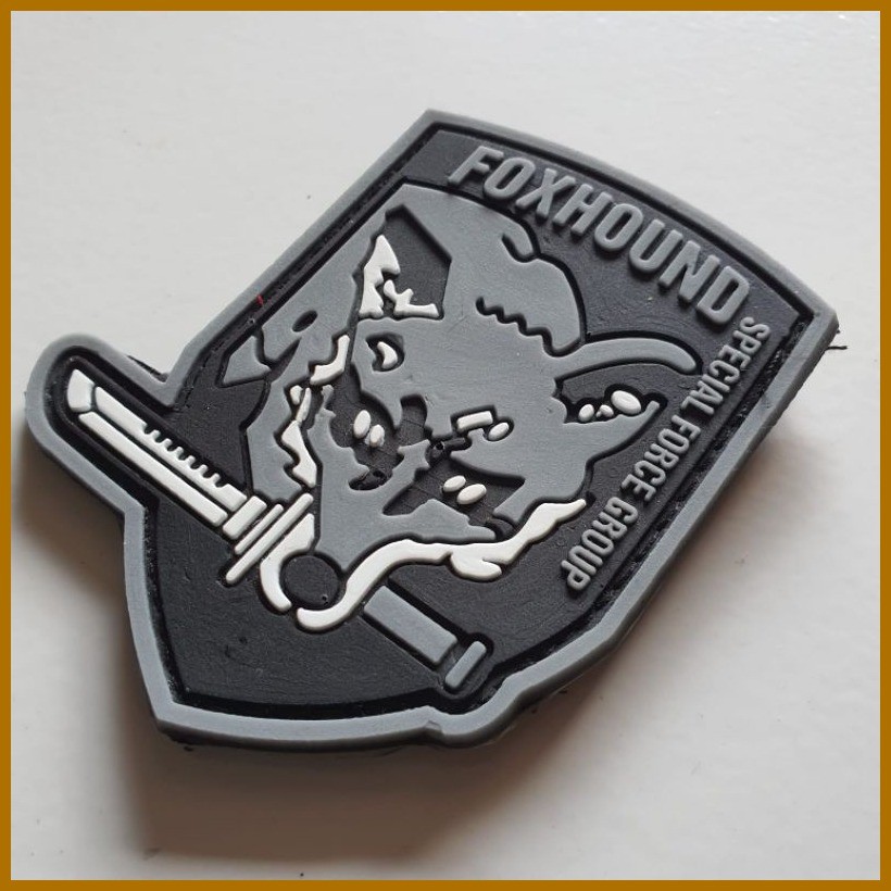 Patch rubber logo FOXHOUND - SPECIAL FORCE GROUP - rubber patch tactical - velcro rubber emblem ...