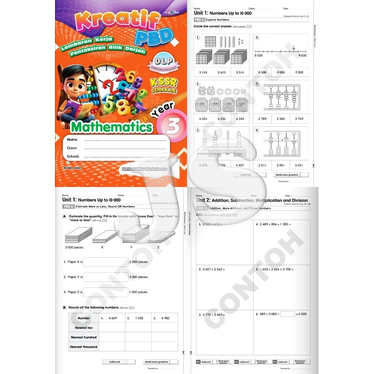 CREATIVE PBD YEAR 1 2 3 WORKSHEETS FOR TRANSLUCTION THINGS KSSR REVIEW ...