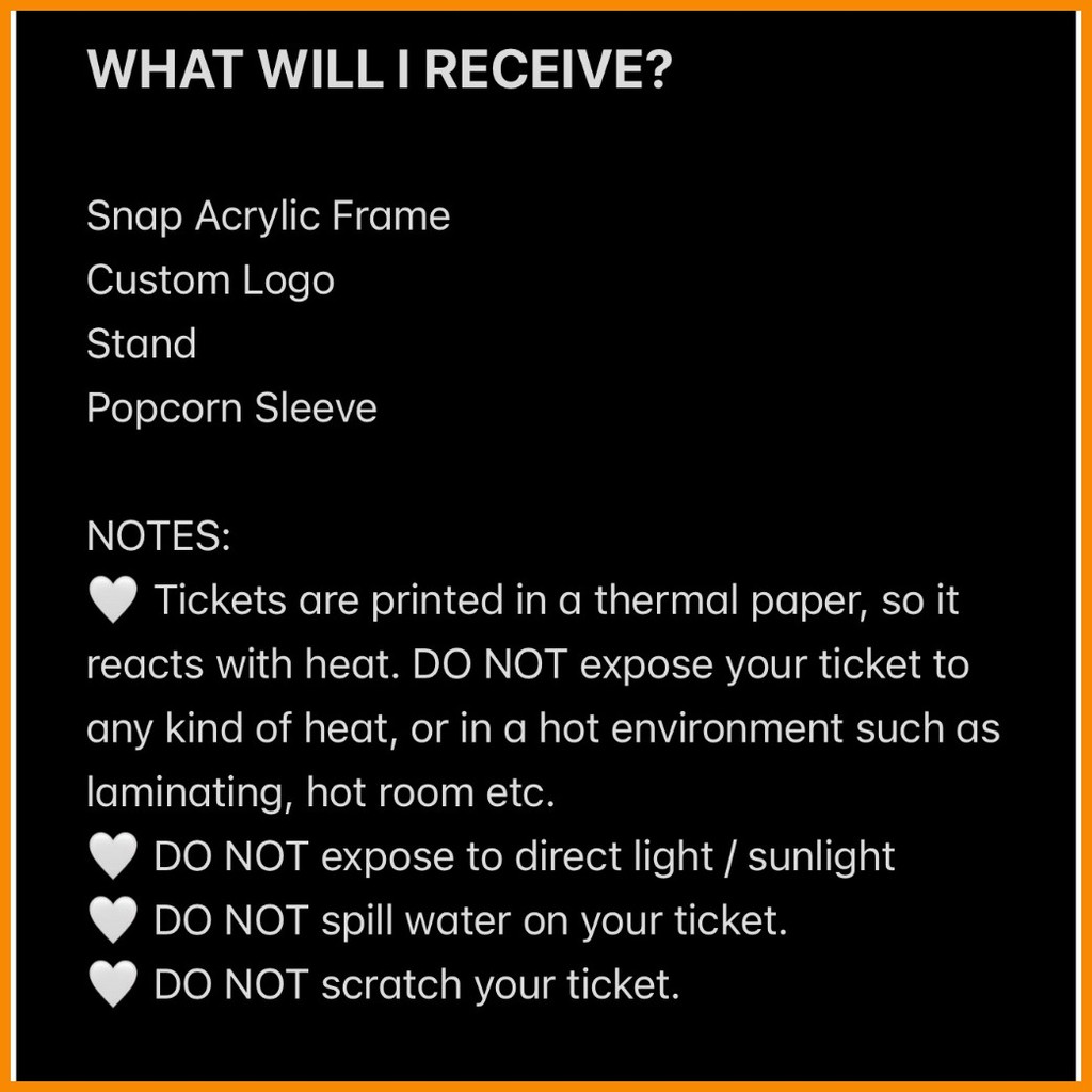 HONNE Concert Ticket Frame/Photocard Frame with Stand FREE POPCORN ...