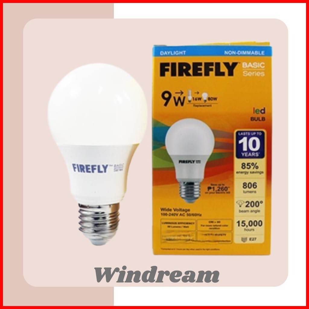 ⊙ Firefly LED Bulb 9watts Daylight | Shopee Philippines