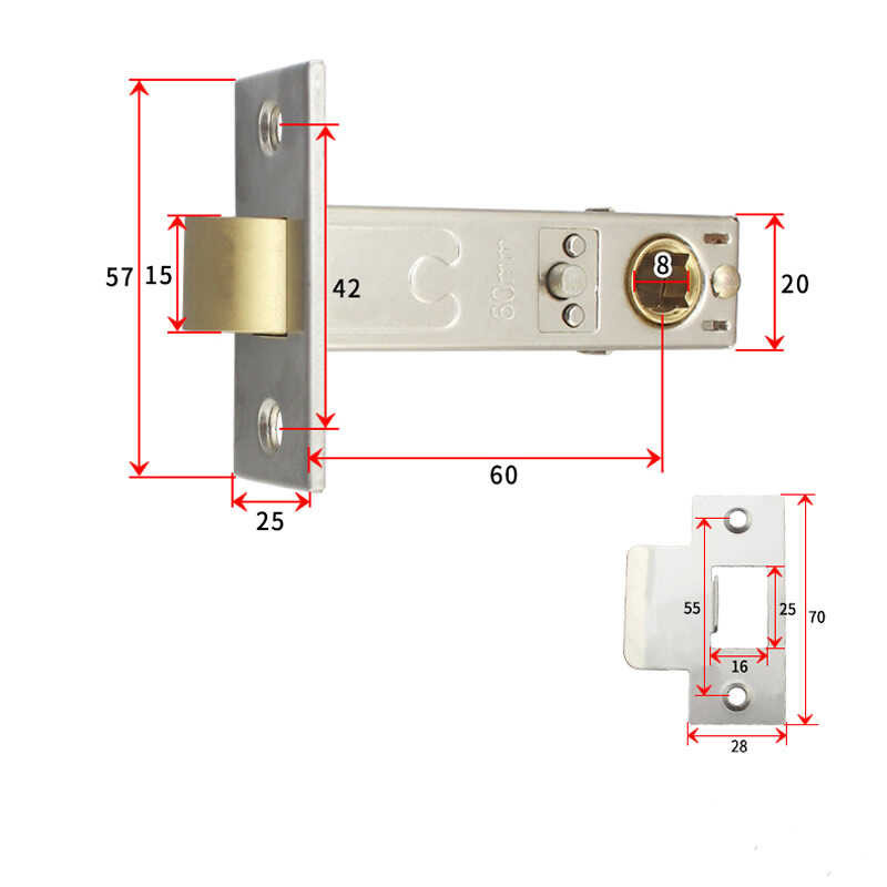 Na Mataas Kwalidad, Single Bolt Body, Brass Tongue, Lock Margin 60Mm ...