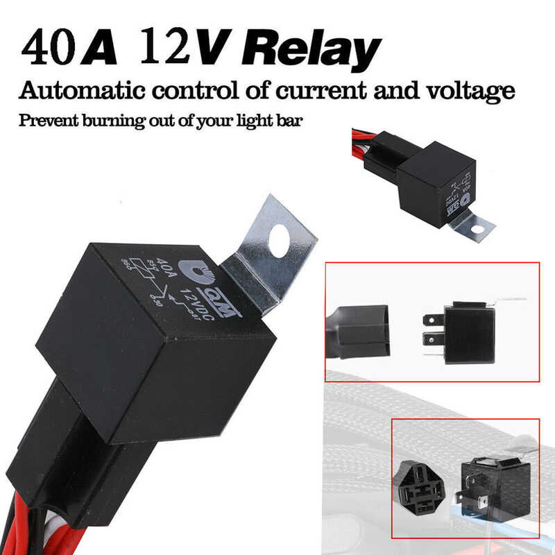 LY LED Work Light Bar 12V 40A Relay Switch Control Wiring Harness ...
