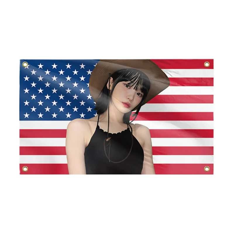 America Chaewon Flag 3x5 FT F Tapestry Post Banner With 4 Grommets ...