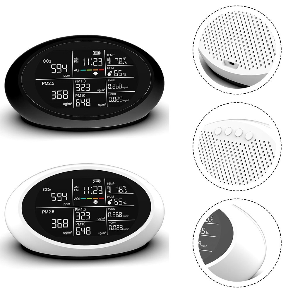 JTFY ️12in1 Indoor Air Quality Monitor Portable Temperature&Humidity ...