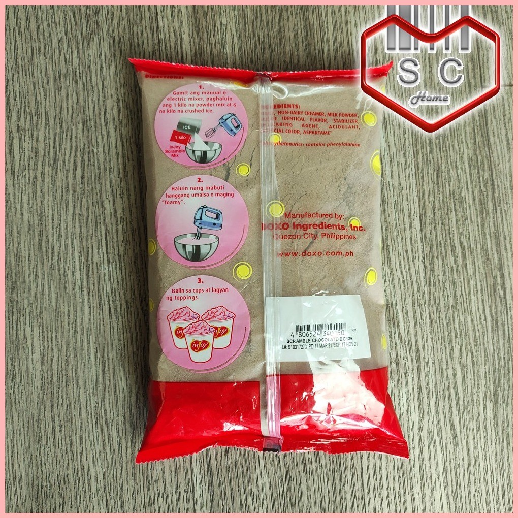 Injoy Chocolate Ice Scramble Flavored Powder Mix 1kg | Shopee Philippines