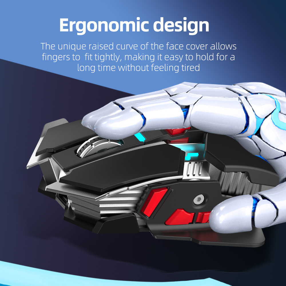 METMI ZM13 2.4G Wireless Gaming Mouse LED Lighting Type-C Charging ...