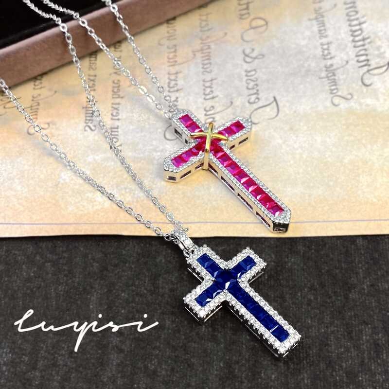 Beautiful Retro Simulation Pig Ruby Cross Pendant Blood, High Carbon ...