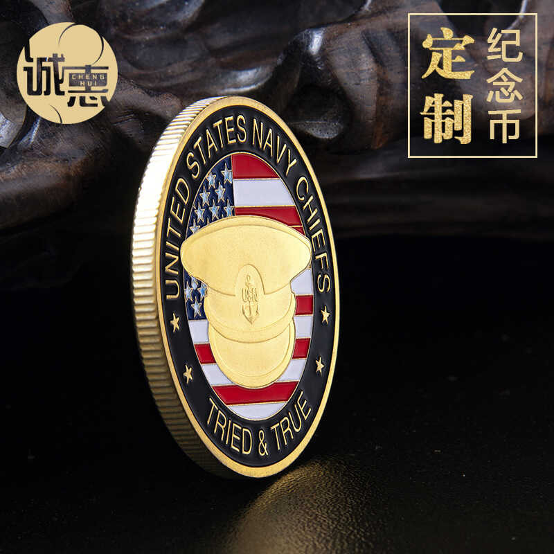 US Commemorative Coin, Marine Corps Cap Gold Coin, Military Metal Badge ...