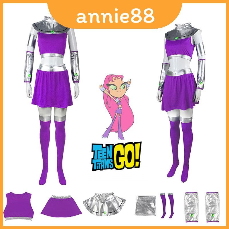 Boy Trendy Crow Teen Titans Starfire Cosplay Outfit For Game Anime Fans ...