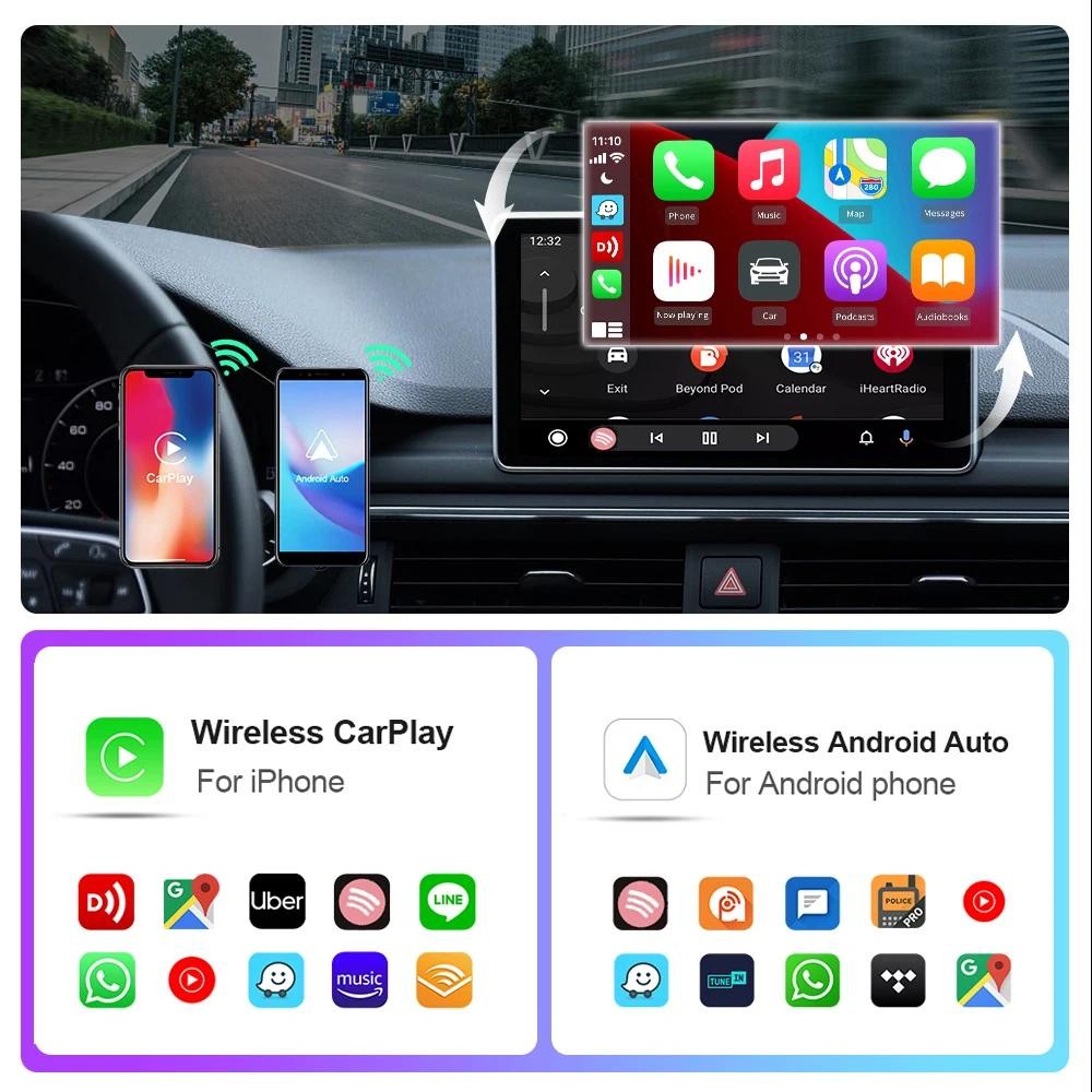Wireless Carplay Android Auto Adapter 2 in 1 Mini Box Plug&Play CarPlay AI Box BT WiFi for Wired ...