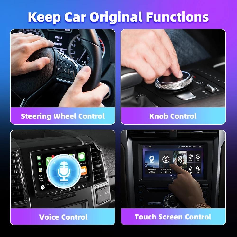 Wireless Carplay Android Auto Adapter 2 in 1 Mini Box Plug&Play CarPlay ...
