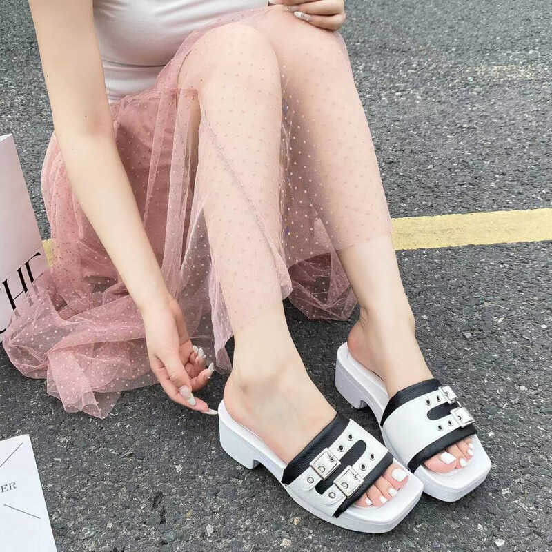 pagbebenta SA ng Bagong Fashion Quality Leather High Heel Sandals para ...
