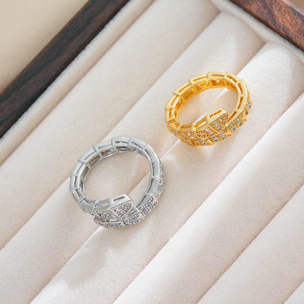 European American Light Luxury Snake-Shaped Snake Bone Ring Female ins ...