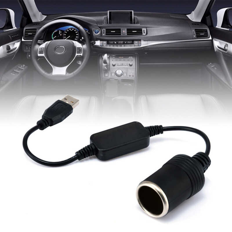 Car Cigarette Lighter Socket USB 5V Upang 12V Converter Wired Controller Plug Connector Adapter ...