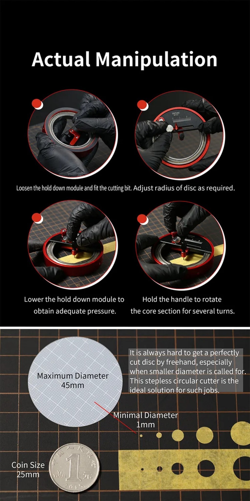 New DSPIAE MT-EC 1-45mm Stepless Circular Cutter Starter Kit for Gundam ...
