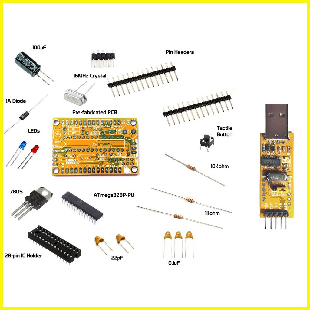 ஐ Saleng BYOA - Build Your Own Arduino Kit BYOA based on ATmega328 and Arduino Uno | Shopee ...