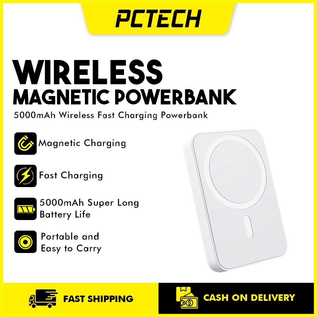 ¤ Popcorn 5000mAh Slim Power Bank Wireless Magnetic Fast Charging ...