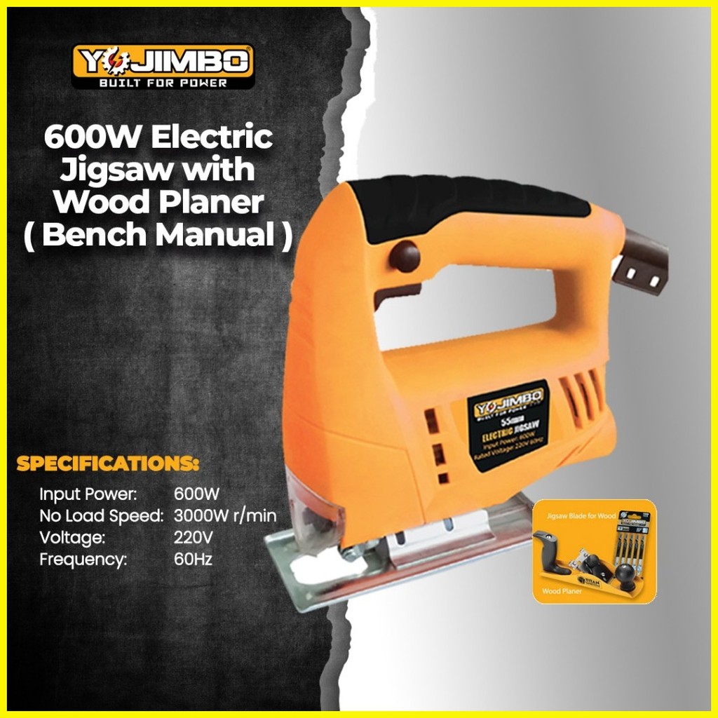 ⊕ Yojimbo 600W Electric Jigsaw with Wood Planer ( Bench Manual ...