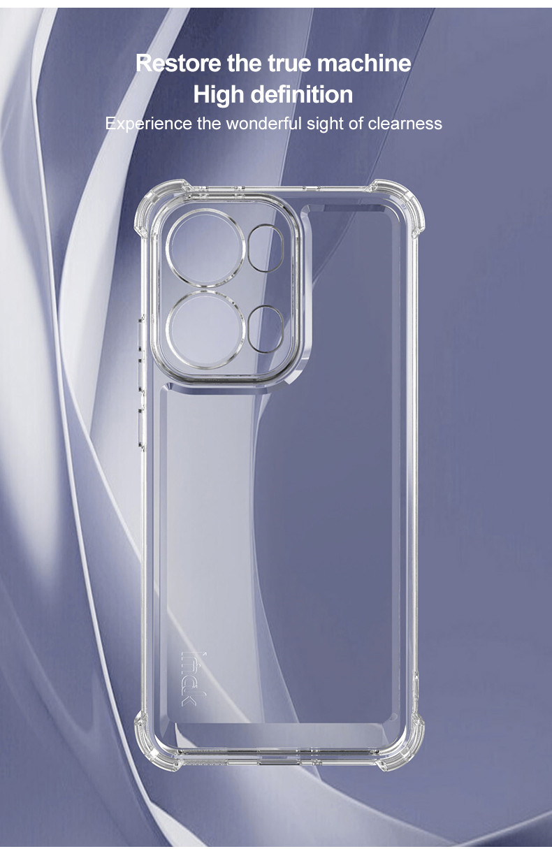 For Reno 13 Case IMAK UX-4 Series Straight Frame Soft Cover for OPPO ...