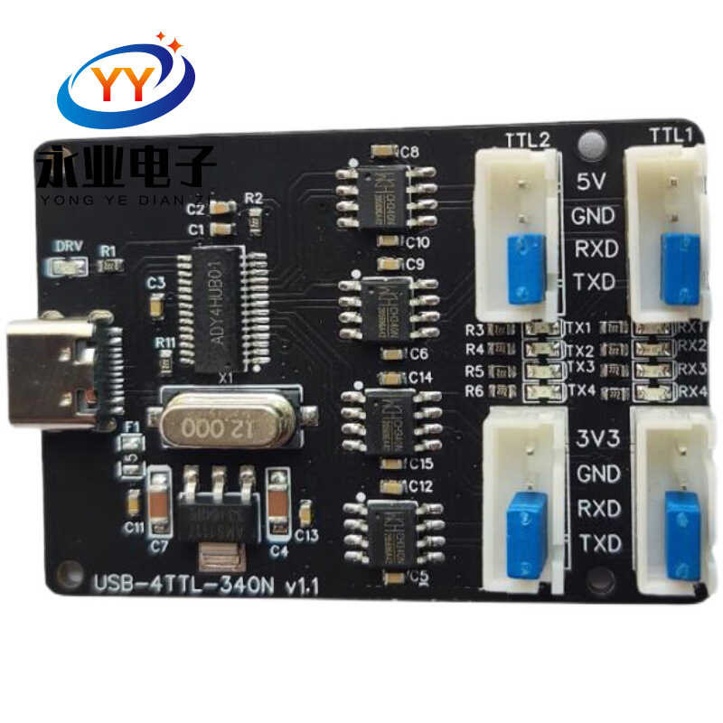 4-channel USB to TTL serial Type-C interface CH340 HUB four-way ...