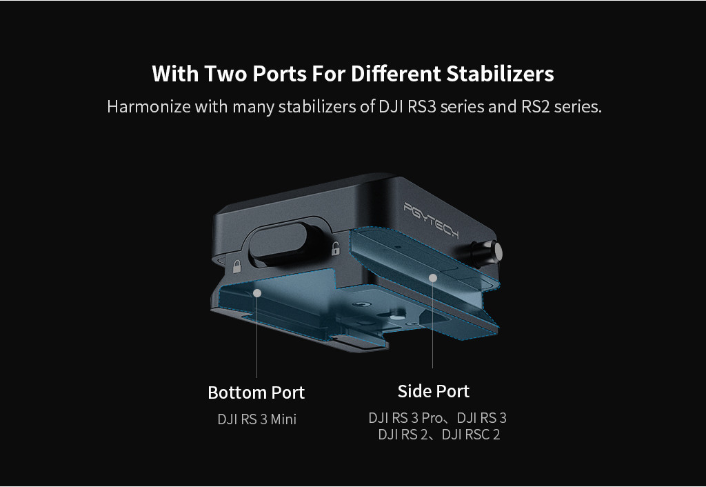 PGYTECH Ronin Stabilizer Quick Release Clamp For DJI RS3 Mini/RS2/RS3 ...