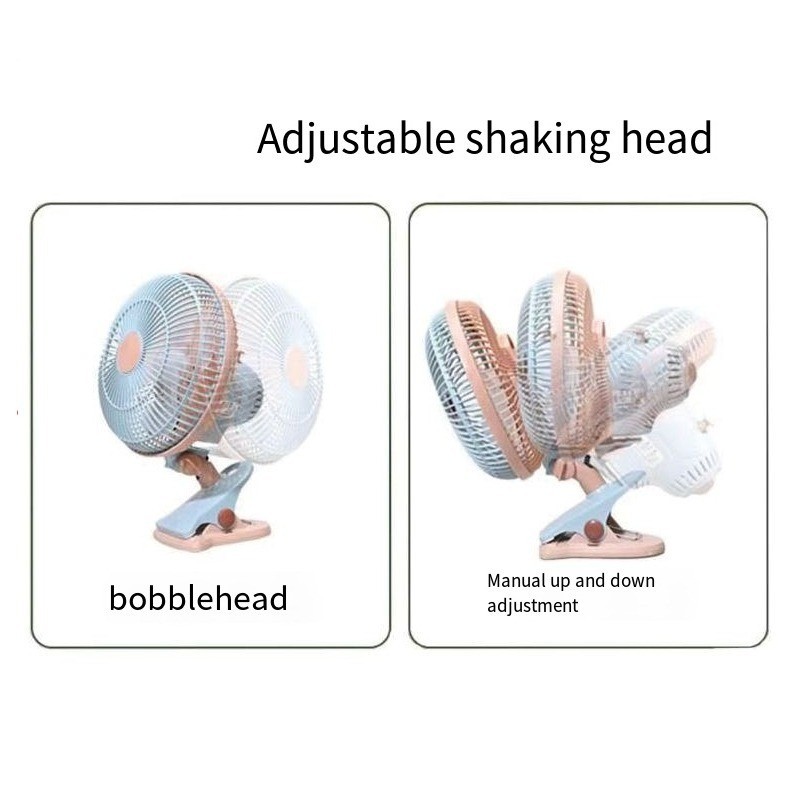 Portable Home Desk Clip Fan Shaking Head Mute Mini Electric Fan Desktop ...
