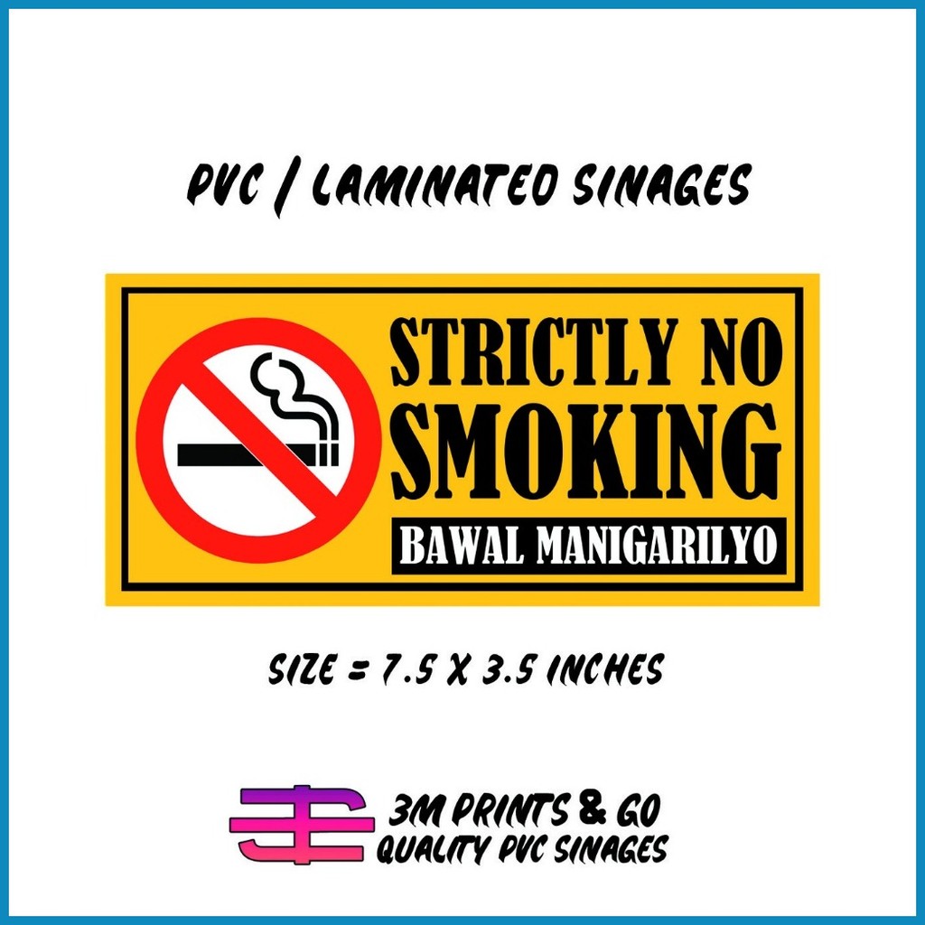 No Smoking Bawal Manigarilyo PVC Signage | Shopee Philippines