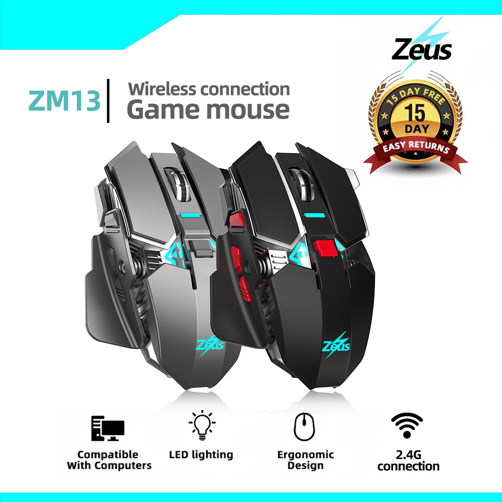 Zeus ZM13 Wireless Gaming Mouse - Ergonomic Design, 2.4G Connection ...